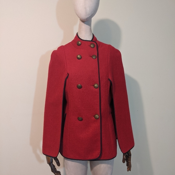 Vintage | Jackets & Coats | Vintage Red Wool Cape Coat Xs S | Poshmark